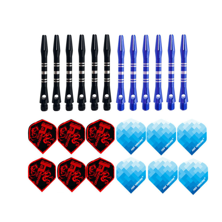 6pcs 2BA 41mm Aluminium Dart Shafts with 6pcs Darts Flights Feather ...