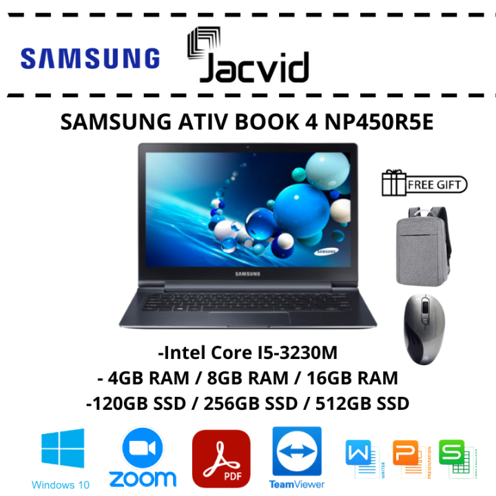 Samsung ATIV BOOk 4 NP450R5E (Intel Core I5-3rd Gen / 4GB Ram / 8GB Ram / 16GB Ram / 120GB SSD ...