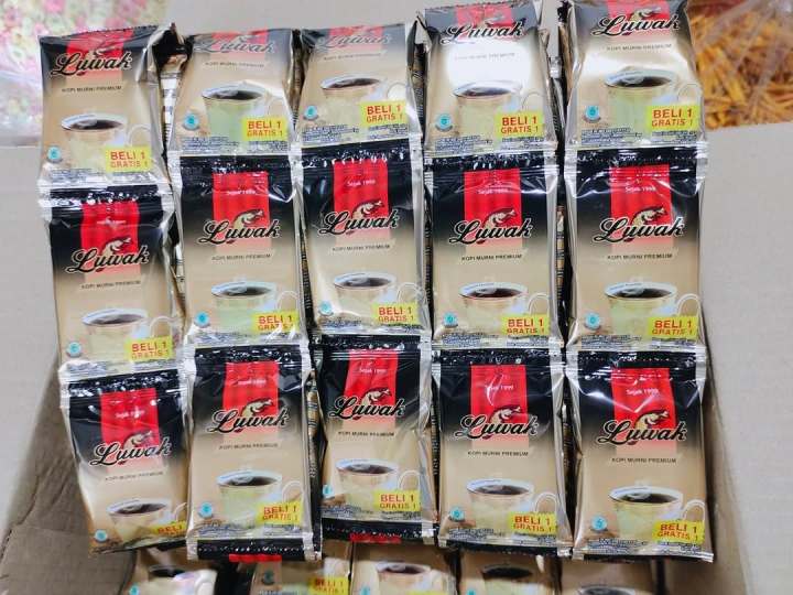 4 Renceng Isi 60 Sachet Kopi Luwak hitam Murni Black Coffee mini 6.5gr ...