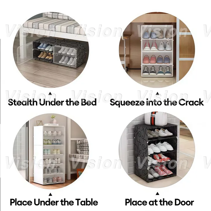 Vision Shoes Cabinet Shoe Rack Shelf Storage Closet Organizer Plastic ...