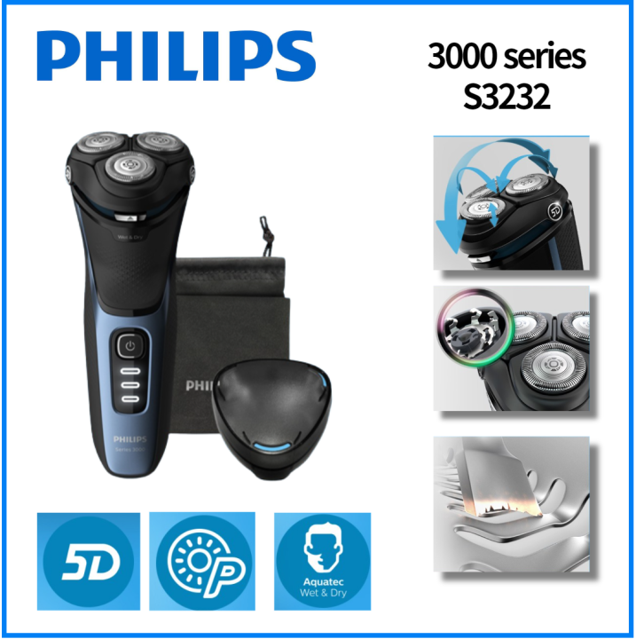 Philips 3000 series electric shaver wet and dry S3232/52 | Lazada PH