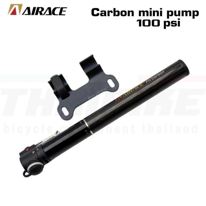สูบจักรยานพกพา Airace Fit Carbon mini pump สูบได้สองหัว 100 psi (7 bar ...