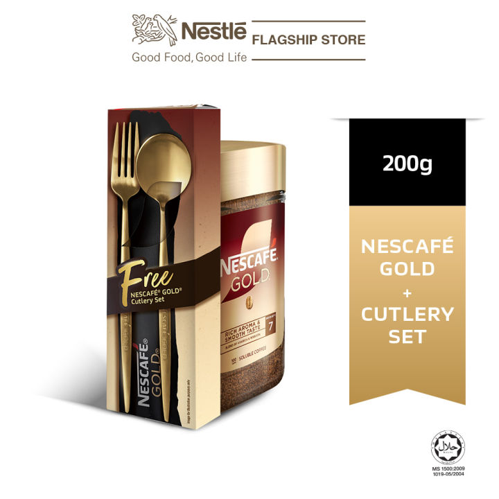 NESCAFÉ Gold Jar 200g FREE Cutlery Set | Lazada