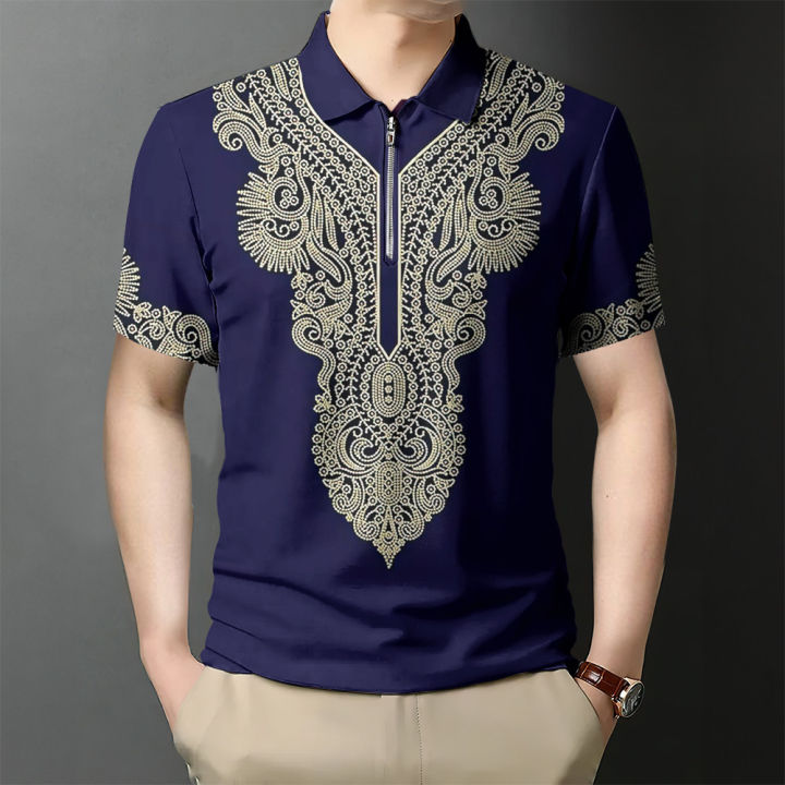 Asean Costume For Men Modern Barong Zipper Polo Shirts Philippine ...