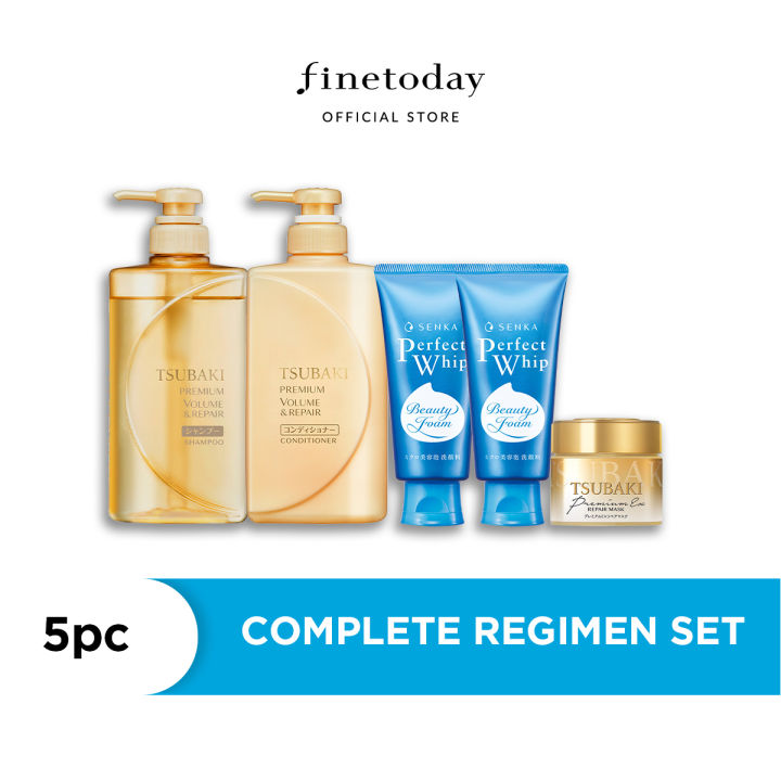 Tsubaki Complete Regimen Set [Volume & Repair + Mask] + Senka Perfect ...
