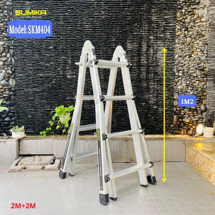 Thang Rút Lồng, Thang nhôm gấp trượt đa năng SUMIKA SKM404, Chiều cao chữ I thấp nhất: 2,3m ...