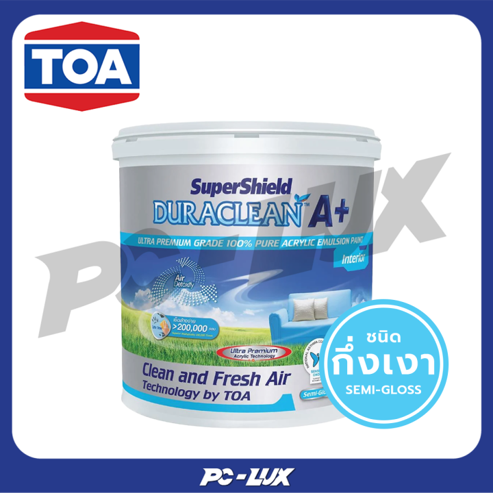 TOA สีน้ำทาภายใน กึ่งเงา รุ่น SUPERSHIELD DURACLEAN A PLUS ขนาด 2.5 ...