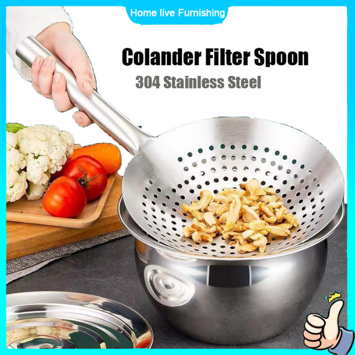 Food Strainer 304 Stainless Steel Colander Filter Spoon French Fries ...