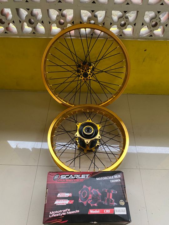 Wheelset Trabas CRF Ring 18/21 Velg Scarlet dan Tromol Scarlet Tanpa ...