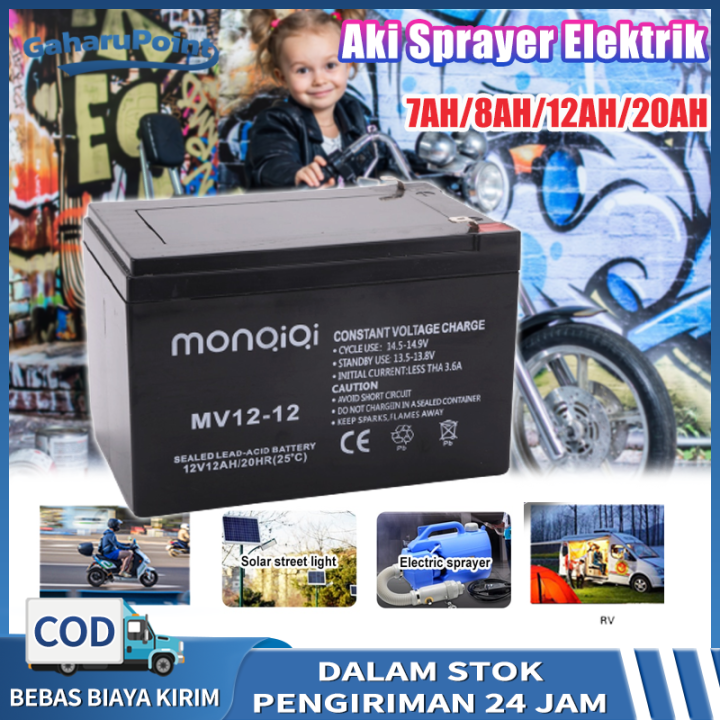 Aki Kering Original 12V 12AH / Aki Sprayer Elektrik 12v 12ah / Aki ...