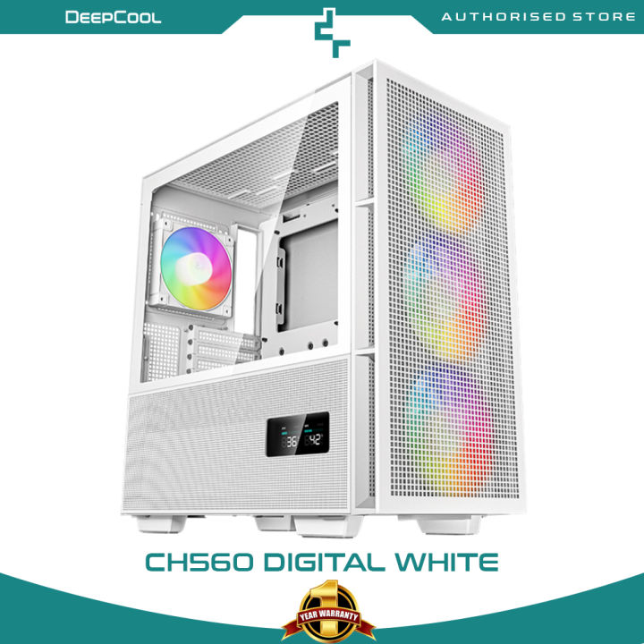 DEEPCOOL CH560 White Digital Mid Tower Airflow Case (R-CH560-WHAPE4D-G-1) | Lazada PH