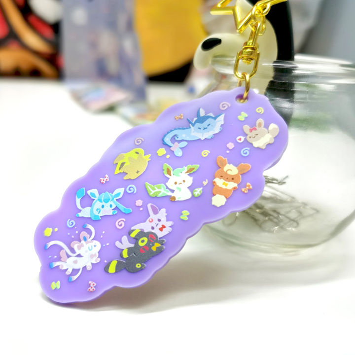 [READY STOCK] Pokemon Keychain Eevee Eeveelution Flareon Vaporeon Jolteon Espeon Umbreon Glaceon ...