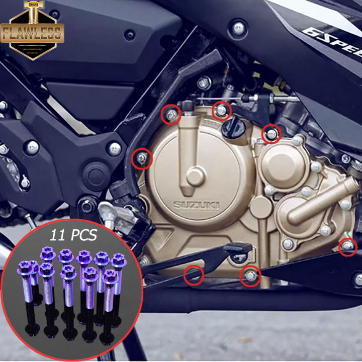 FLAWLESSTI Suzuki Raider 150 Fi Raider 150 Carb Gr5 CNC Titanium Bolts ...