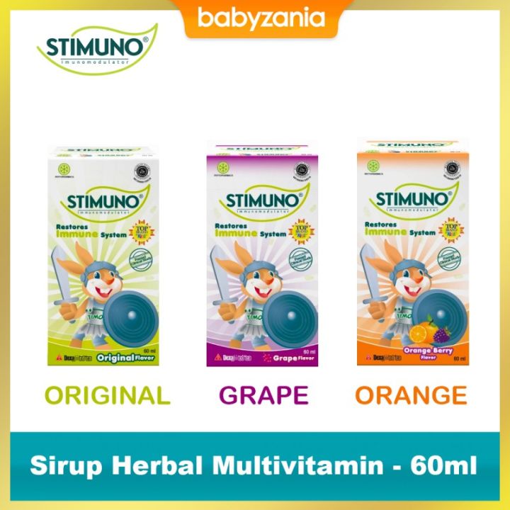 Stimuno Syrup Sirup Multivitamin Herbal Vitamin Anak - 60 ml | Lazada ...