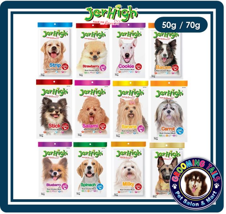 JERHIGH Dog Snacks 50/70G (MADE WITH REAL CHICKEN MEAT) in Assorted ...