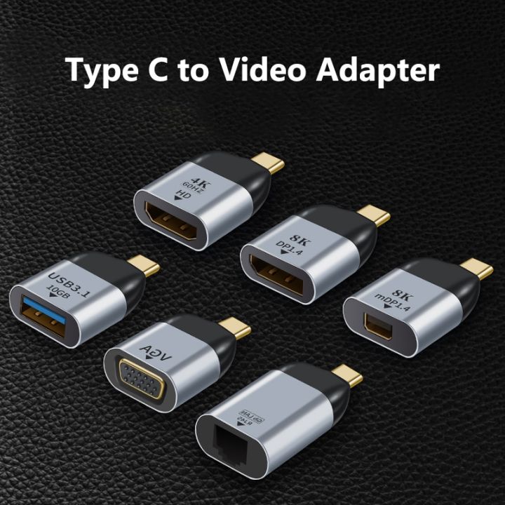 Type C To HDMI-compatible/VGA/DP/RJ45/Mini DP HD Video Converter 4K ...