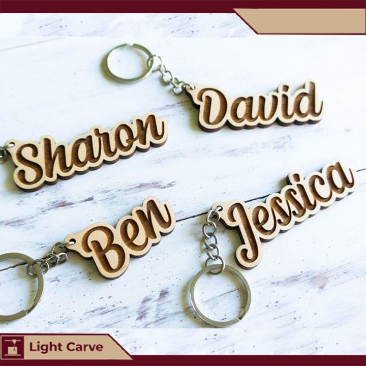 Laser engraved Name tag 3mm wooden keychain | Lazada PH