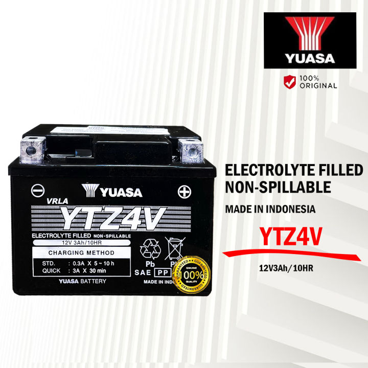 Yuasa Battery YTZ4V (12v 3Ah ) Made in Indonesia | Lazada PH