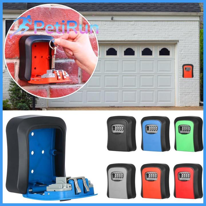 PETIRUN Durable 4-Digit Password Wall Mounted Lock Storage Case Safe ...