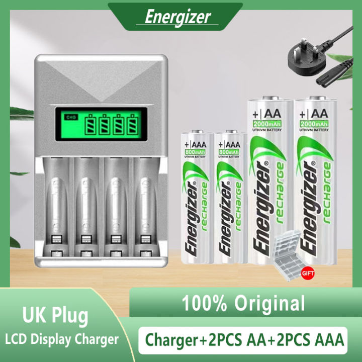 Energizer AA/AAA NiMH rechargeable battery + 4 Slots LCD Display Smart ...