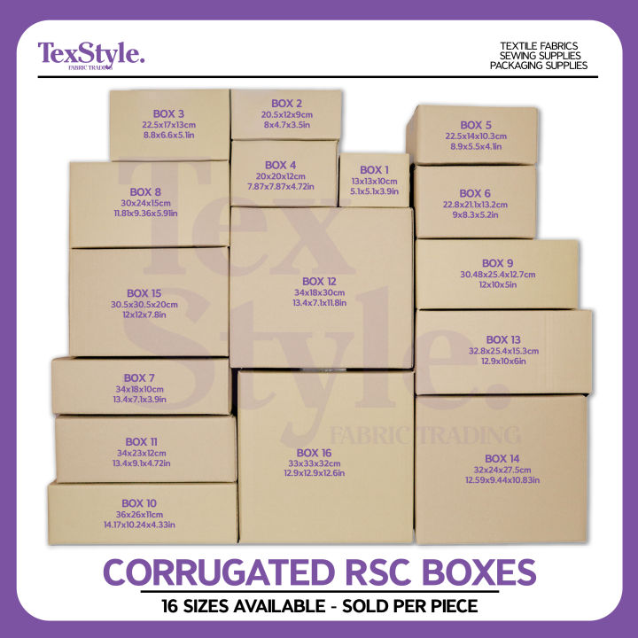 Textstyle (16 Sizes Available) Corrugated Box RSC Box Shipping Box ...