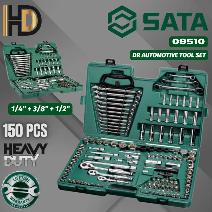 SATA 150 Pcs Dr Automotive Tool Set / SATA 1/4" + 3/8" + 1/2 ...