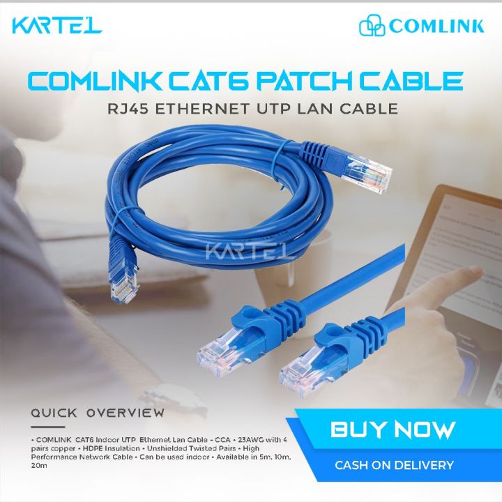 3m 5m 10m 20m CAT6 Rj45 Ethernet UTP Lan Cable | UTP Patch Cable | 3m ...