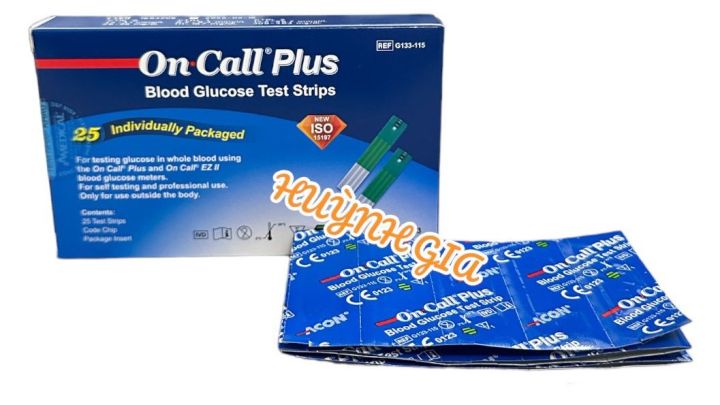 Que Thử Đường Huyết Oncall plus - ONCALL EZ II Hộp 25 Que CHÍNH HÃNG ...