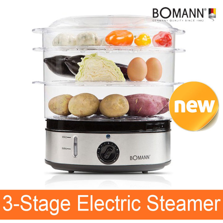 BOMANN DG6210 Electric Multi Steam Cooker Food Steamer 3 Stage | Lazada