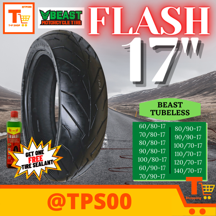 BEAST TUBELESS TIRE FLASH by 17 (9414) | Lazada PH