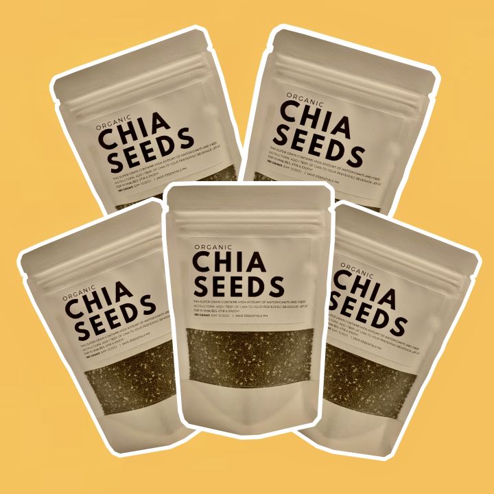 100% Organic Chia Seeds, 100 grams, Set of 5 , Jade Essentials Ph ...