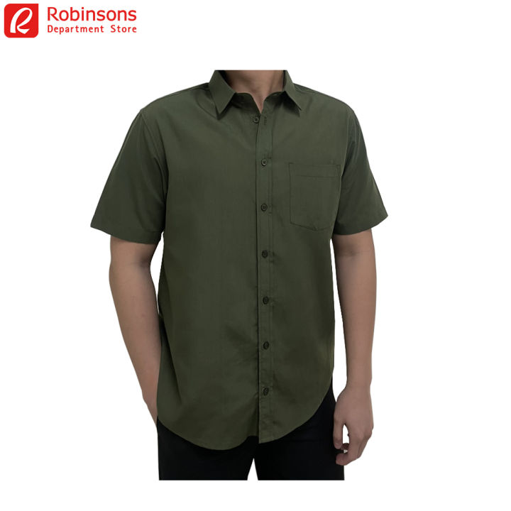 Executive Men's Plain Woven Polo (Army Green) | Lazada PH