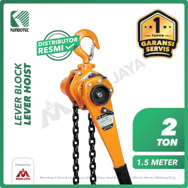 KONDOTEC Lever Block / Lever Hoist 2 Ton x 1.5 Meter | Lazada Indonesia