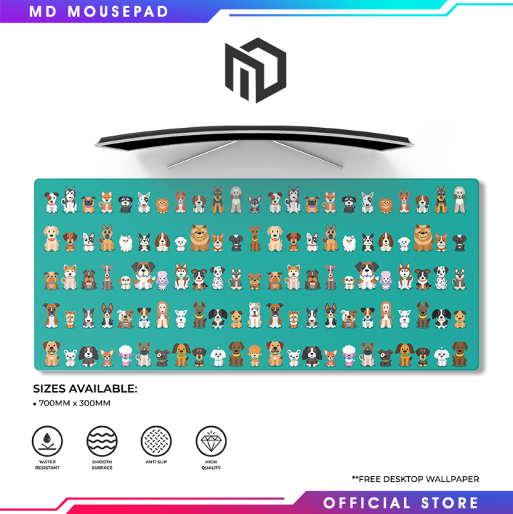 MD Mousepad | Dogs | Custom Printed Large Extended Mouse Pad Gaming ...