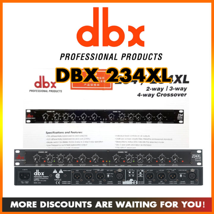DBX 234XL Stereo 2/3 Way, Mono 4-Way Crossover Audio processor Equalizer dbx DriveRack ...