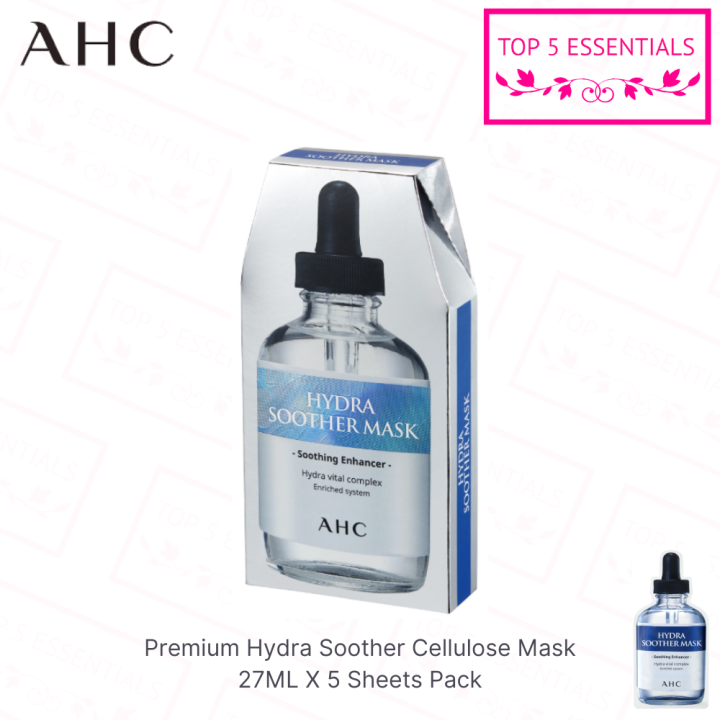 AHC Premium Hydra Soother Cellulose Mask - 27ml x 5 sheets Pack - Top 5 ...