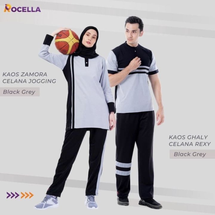 Setelan Olahraga Pria dan Wanita | Baju Olahraga Couple Muslim | Seragam Training Kaos Olahraga ...
