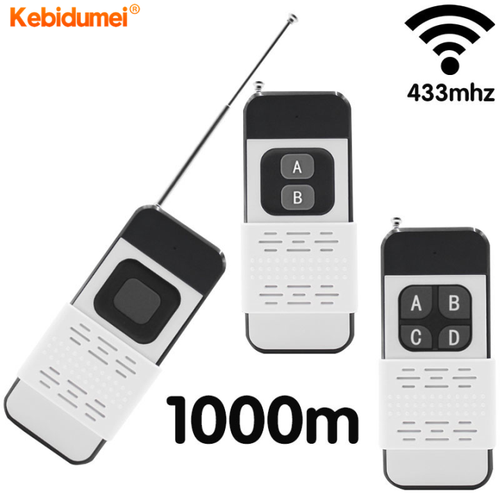 Kebidumei รีโมทคอนโทรลไร้สาย433Mhz,ปุ่ม2/4 1527การเรียนรู้รหัส1000M ตัวส่งสัญญาณสำหรับไฟ/ประตู ...