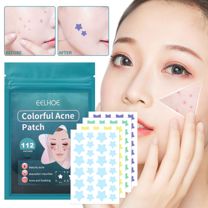 112/216Pc New Star Pimple Patch Stickers Dazzling Colorful Face Acne ...