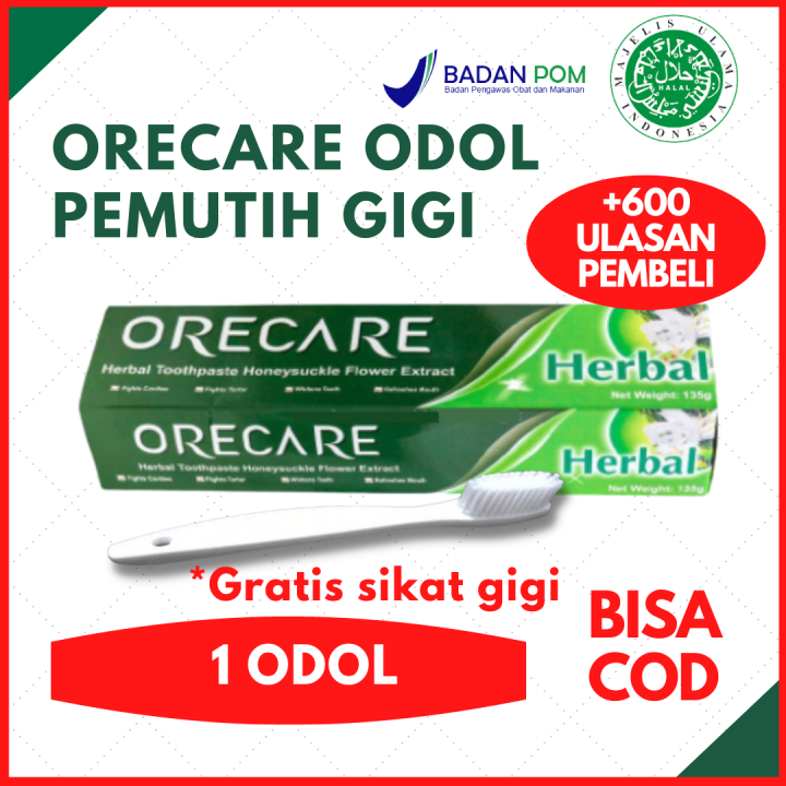 Orecare odol herbal - odol pemutih gigi - 135gram - odol perontok ...