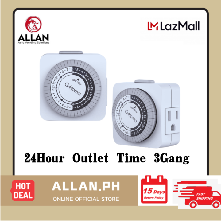 ALLAN Indoor Mini 24 Hour Mechanical Outlet Timer ( 1PC ) | Lazada PH