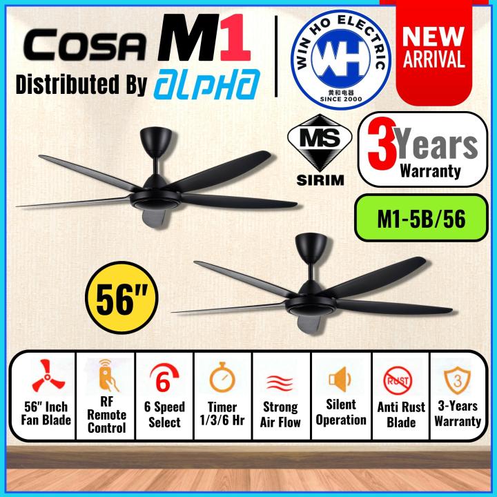 ALPHA M1 5B 56 Cosa 5 Blade 6 Speed 56 Inch Remote Control Ceiling Fan ...
