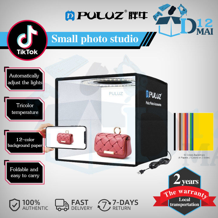 【Genuine Ready Stock】PULUZ 25cm Folding Portable Photo Lighting Studio ...