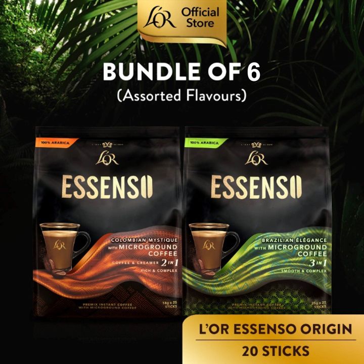(Bundle of 6) L'OR ESSENSO Origin with Microground Instant Coffee, 20sticks [HALAL] | Lazada