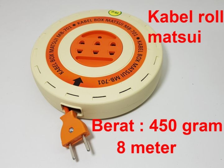 Roll Kabel 8 meter ORANGE merk MATSUI / Box Cable | Lazada Indonesia