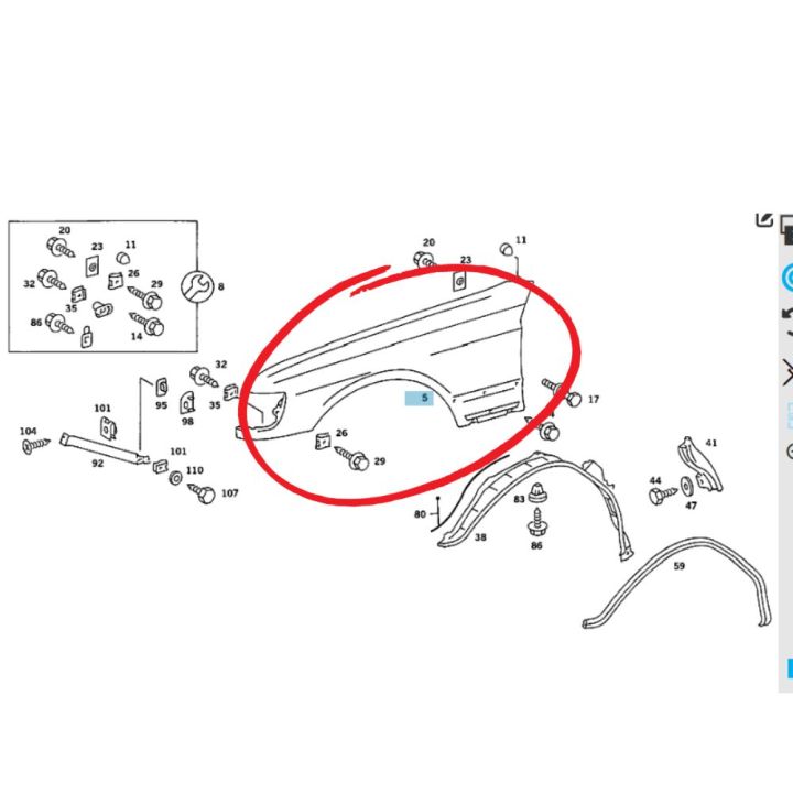 Mercedes Benz Front Fender Left W126 1268810101 1268812301 | Lazada