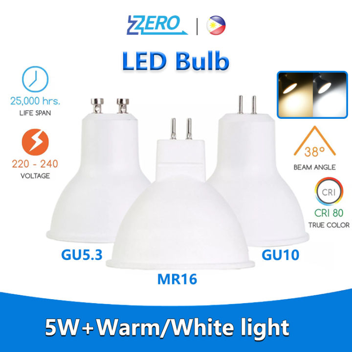 LED COB Spotlight GU5.3 GU10 MR16 5W LED Bulb 220V Aluminum 38 Degree Lighting White/Warm High ...