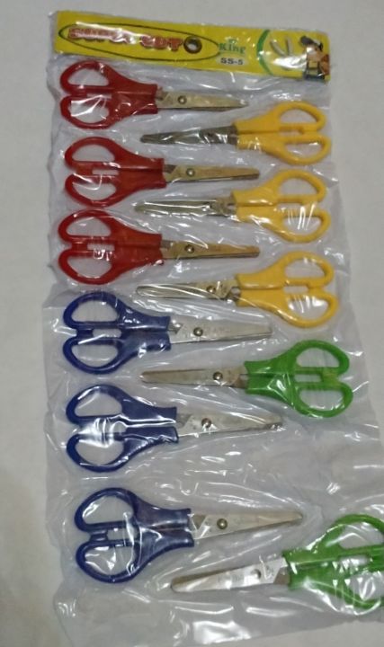 SCISSORS FOR ARTS OR SCHOOL PROJECTS MEDIUM SIZE ASSORTED COLOR 12PCS ...
