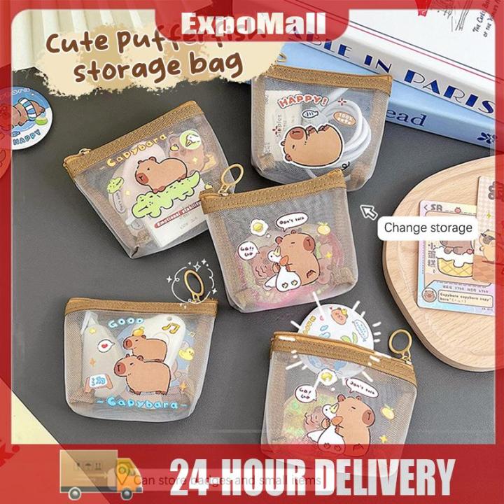 Expo Mall น่ารัก capybara กระเป๋าเก็บเหรียญตาข่ายโปร่งใสกระเป๋าใส่ ...