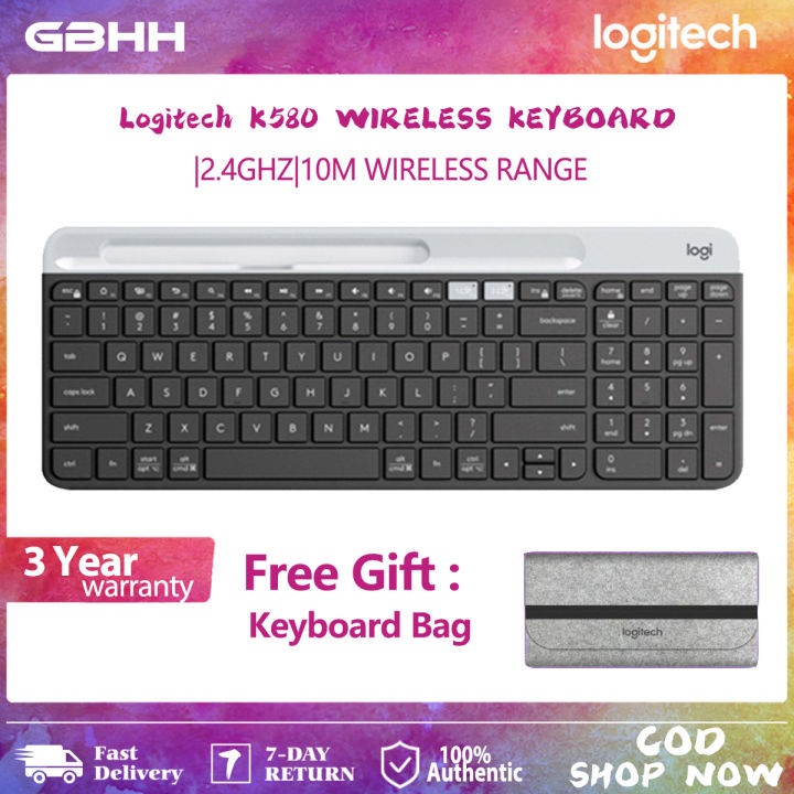 Gbhh For Logitech K580 Wireless Silent Keyboard Dual Mode 2 4g Bluetooth Wireless Slim Keyboard